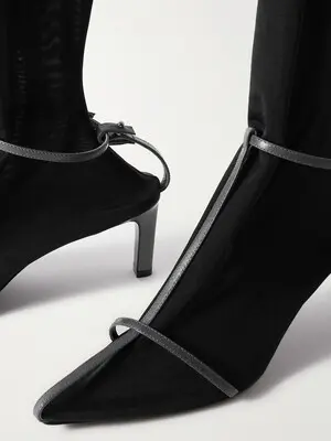 JIL SANDER Pointed Boots With Ankle Strap - Black