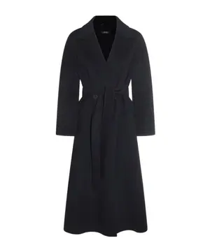 Max Mara Belted Double-breasted Coat - Blue
