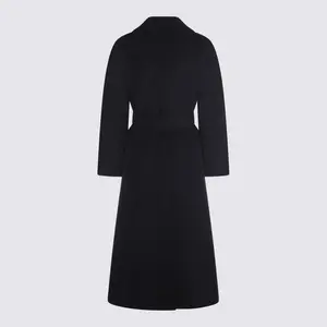 Max Mara Belted Double-breasted Coat - Blue