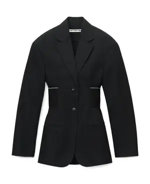 Alexander Wang Logo-print Elasticated-waist Blazer