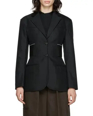 Alexander Wang Logo-print Elasticated-waist Blazer