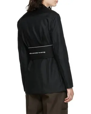 Alexander Wang Logo-print Elasticated-waist Blazer