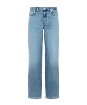 7 For All Mankind Stovepipe Straight Jeans - Blue