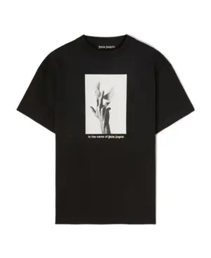 Palm Angels Wings Graphic-print Cotton T-shirt - Black