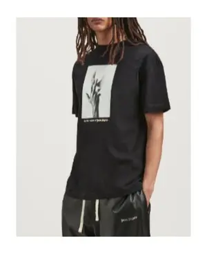 Palm Angels Wings Graphic-print Cotton T-shirt - Black