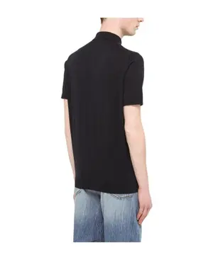 DRUMOHR Fine Knit Polo Shirt - Black