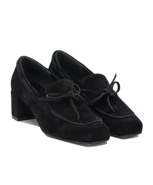 AeydĒ Bow Detail Square Toe Pumps