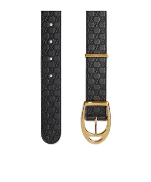 Gucci Leather Belt With Stirrup Buckle