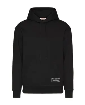 Valentino Garavani Logo Patch Drawstring Hoodie