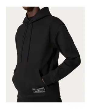 Valentino Garavani Logo Patch Drawstring Hoodie