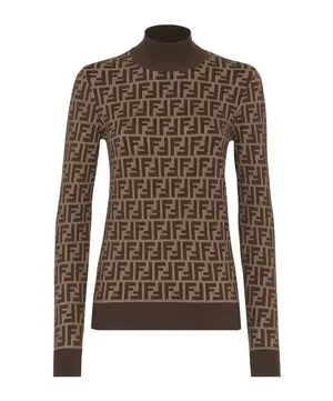 Fendi Monogrammed Intarsia Knit Sweater