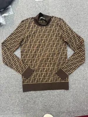 Fendi Monogrammed Knitted Jumper - Brown