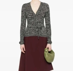 Dries Van Noten V-neck Long-sleeve Knitted Cardigan With Drawstring