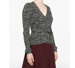 Dries Van Noten V-neck Long-sleeve Knitted Cardigan With Drawstring