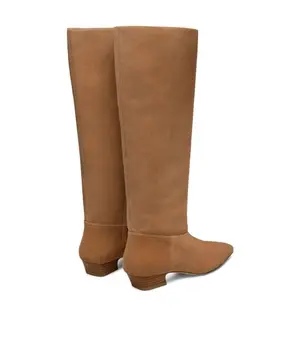 STUART WEITZMAN Stassi Pointed Toe Zip Up Boots - Brown