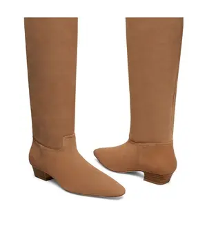 STUART WEITZMAN Stassi Pointed Toe Zip Up Boots - Brown