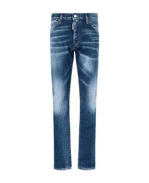 Dsquared2 Distressed Straight-leg Jeans - Blue