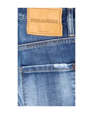 Dsquared2 Distressed Straight-leg Jeans - Blue