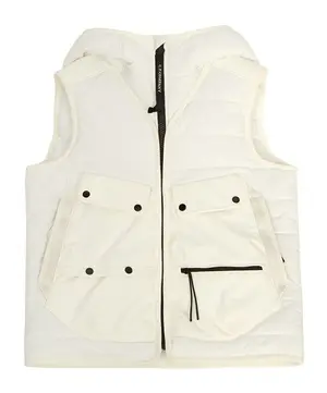 C.P. COMPANY Goggle Hooded Vest - White