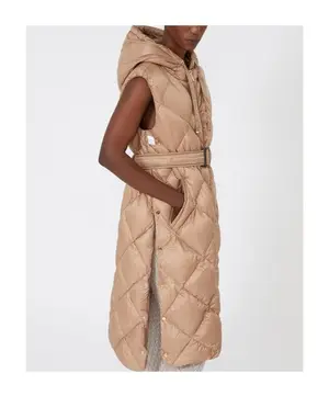 Max Mara Gilet With Hood And Belt