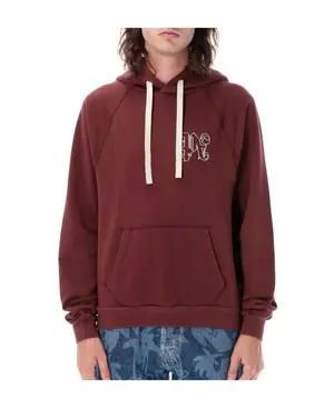 Palm Angels Pa Monogram Embroidered Drawstring Hoodie
