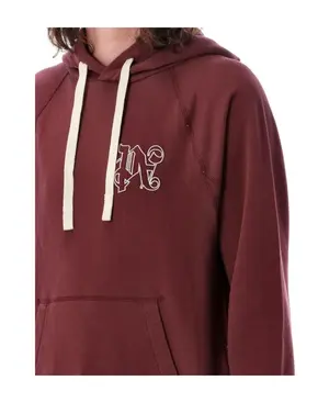 Palm Angels Pa Monogram Embroidered Drawstring Hoodie