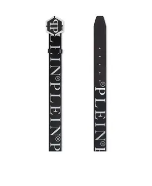 Philipp Plein Hexagon Logo Buckle Belt - Black