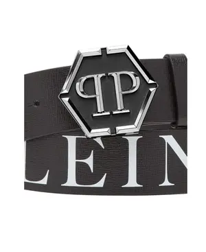 Philipp Plein Hexagon Logo Buckle Belt - Black