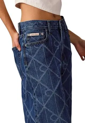 Calvin Klein Belt Loop Monogram Jeans - Blue