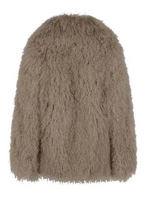 YVES SALOMON Textured Faux Fur Coat