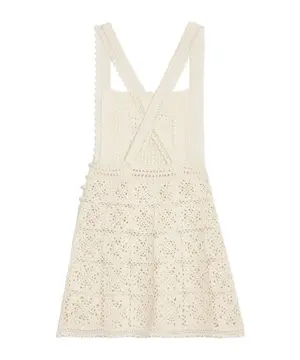 Celine Triomphe Crocheted Cotton Mini Dress