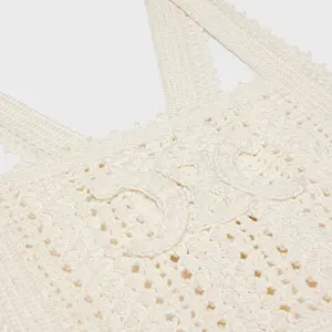 Celine Triomphe Crocheted Cotton Mini Dress