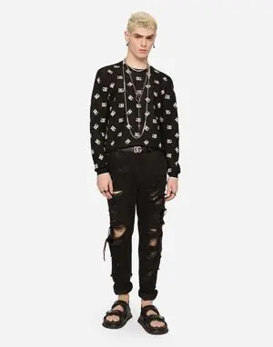 Dolce & Gabbana Dg Intarsia Knit Crewneck Sweater