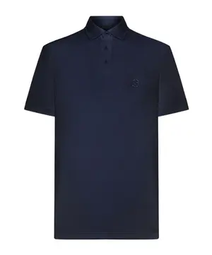 Giorgio Armani Lapel Polo Shirt - Black
