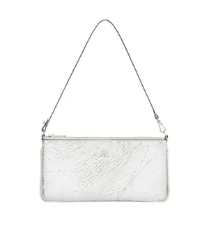COURREGES Zipped Top Handle Shoulder Bag - Silver