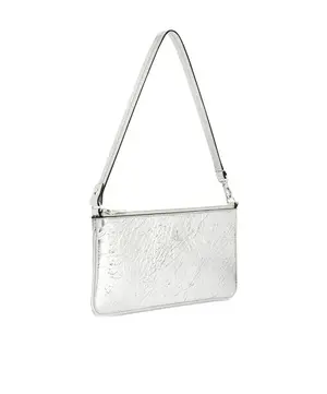 COURREGES Zipped Top Handle Shoulder Bag - Silver