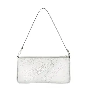 COURREGES Zipped Top Handle Shoulder Bag - Silver