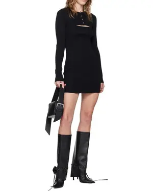 Alexander Wang Ribbed Knit Cut-out Mini Dress