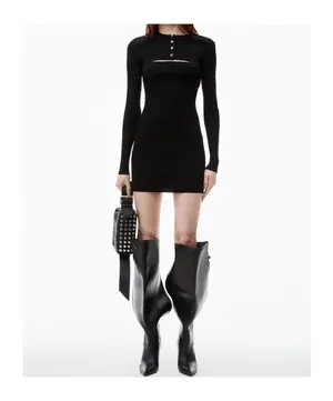 Alexander Wang Ribbed Knit Cut-out Mini Dress