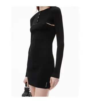 Alexander Wang Ribbed Knit Cut-out Mini Dress