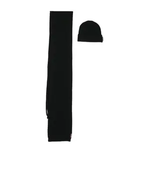 Dsquared2 Dsquared2 Ribbed Beanie And Scarf Set Black