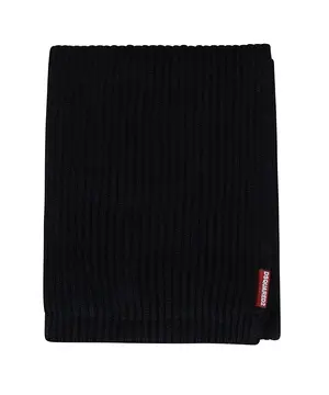Dsquared2 Ribbed Beanie And Scarf Set - Black