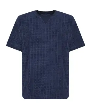 Givenchy 4g Motif Towelling T-shirt - Navy Blue