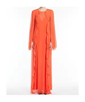 Max Mara Georgette Ruffle Maxi Dress