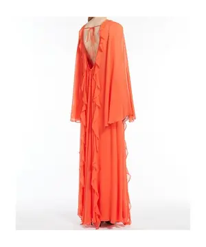 Max Mara Georgette Ruffle Maxi Dress