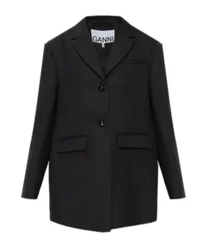Ganni Notched Lapel Outerwear For Women