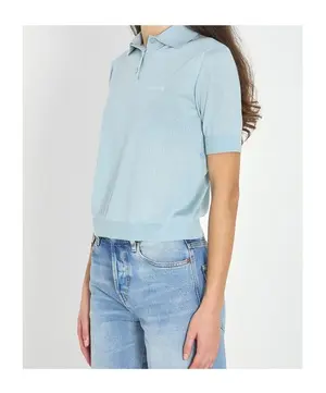 Gucci Regular Fit Short-sleeved Polo Shirt With Logo - Light Blue