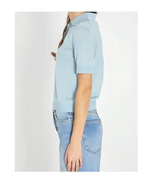 Gucci Regular Fit Short-sleeved Polo Shirt With Logo - Light Blue