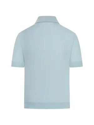 Gucci Regular Fit Short-sleeved Polo Shirt With Logo - Light Blue