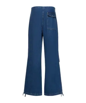 DION LEE Wide-leg Denim Trousers With Elastic Waist